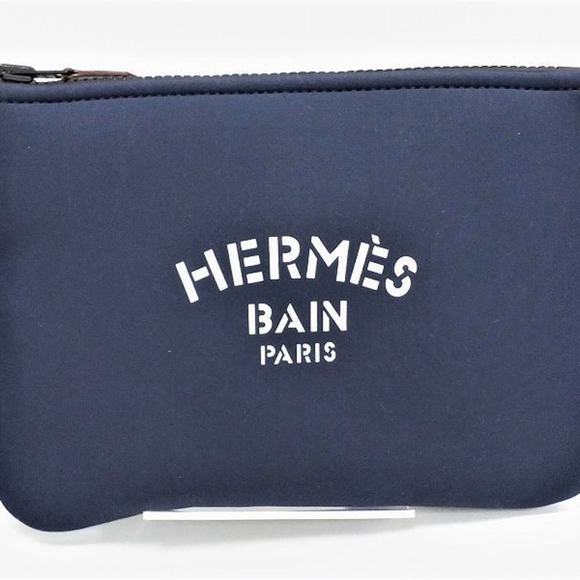 Hermes | Bags | Hermes Neoban Pm Pouch Neo Bain Navy Blue Flat | Poshmark